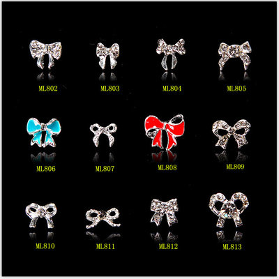 Silver 3D Nail Art Decoration Alloy Jewelry Glitter Rhinestone ML802-813