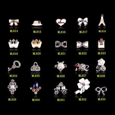 Alloy Jewelry 3D DIY Rhinestone Nail Art Glitters Slices ML814-833
