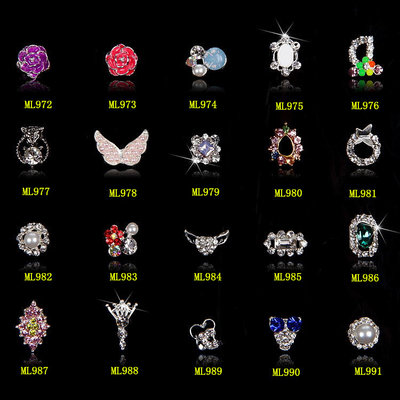 3D Alloy Jewelry Nail Art Decoration Rose Glitter Rhinestone ML972-991