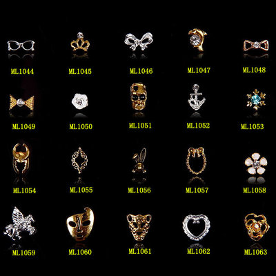 Glitter Halloween Alloy Nail Art Tips Decoration Pumpkin Skull Mask ML1044-1063
