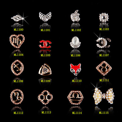 Rose gold 3D Nail Art Decorations Charms Bow Tie Design Nail Jewelry ML1100-1115