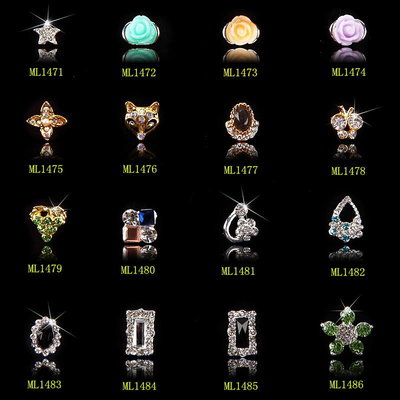 Rhinestones Nail Charms Flower Nail Art Decoration Nail Supplies Accessories ML1471-1486