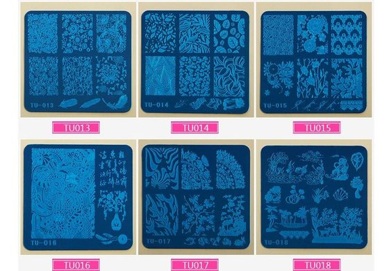 Nail Art - Decorating Stamp Plate, Scraper tool and Nail Stamper TU13-18