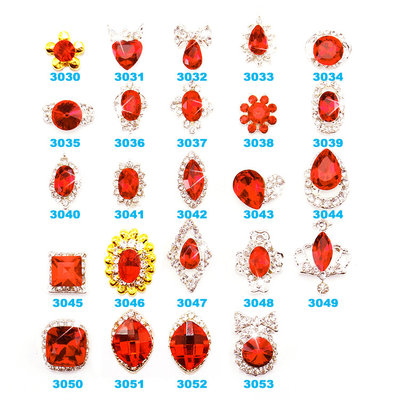 NEW Arrival Red Crystals 8*6mm Bow Nail Charm- Nail Charms- Nail Jewelry- Nail Art-China Wholesale Bow Nail Charm