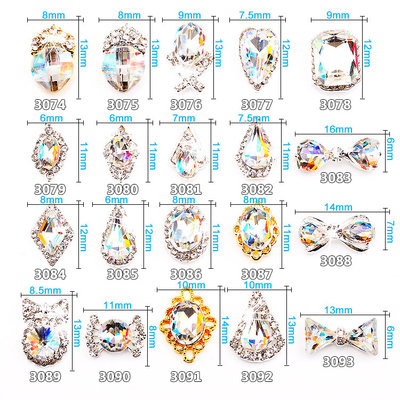 NEW Arrival jewelry nail art cabochons for nail art decoration - nail jewelry made with austrian oktant chaton, preciosa