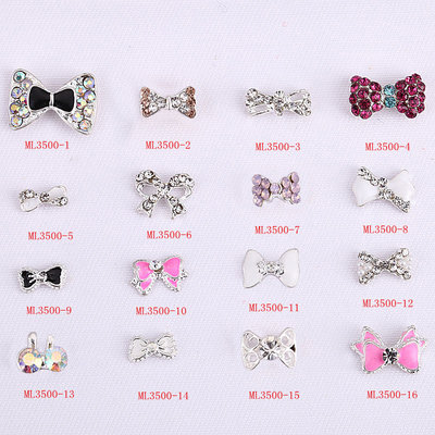 Hot NEW Wholesale nail art Jewelry 3D Bows Alloy Nail Art Jewelry Number ML3500-01-16