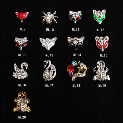 Hot NEW Wholesale nail art Jewelry 3D Bows Alloy Nail Art Jewelry Number ML9-20