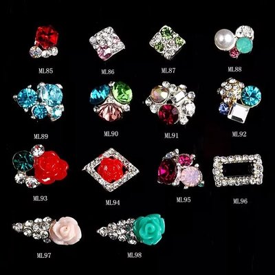 Hot NEW Wholesale nail art Jewelry 3D Nail Art Jewelry Nail rhinestones Sticker Supplier Number ML85-98