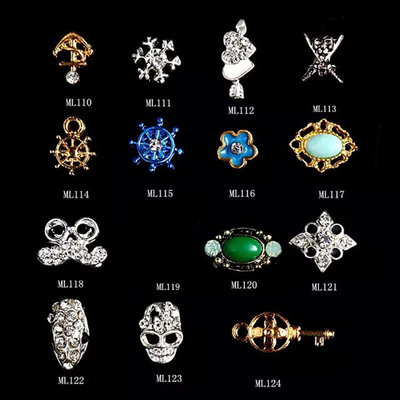 Hot NEW Wholesale Alloy Jewelry 3D Nail Art Jewelry Nail rhinestones Sticker Supplier Number ML110-124