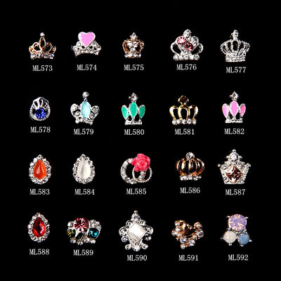 Hot NEW Wholesale Alloy Jewelry 3D Nail Art Jewelry Nail rhinestones Sticker Supplier Number ML573-592