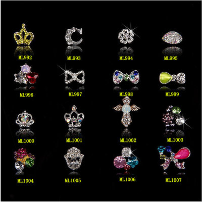 Hot NEW Wholesale Alloy Jewelry 3D Nail Art Jewelry Nail rhinestones Sticker Supplier Number ML992-1007