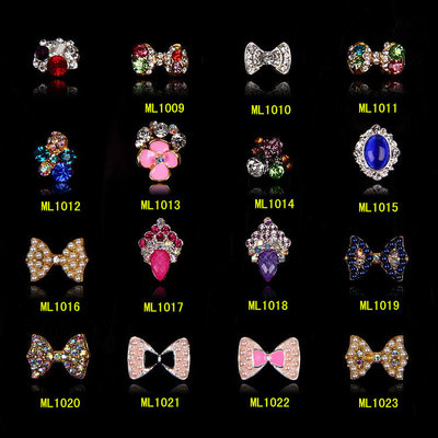 Hot NEW Wholesale Alloy Jewelry 3D Nail Art Jewelry Nail rhinestones Sticker Supplier Number ML1008-1023