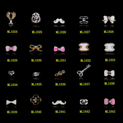 Hot NEW Wholesale Alloy Jewelry 3D Nail Art Jewelry Nail rhinestones Sticker Supplier Number ML1024-1043
