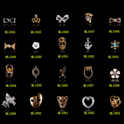 Hot NEW Wholesale Alloy Jewelry 3D Nail Art Jewelry Nail rhinestones Sticker Supplier Number ML1044-1063