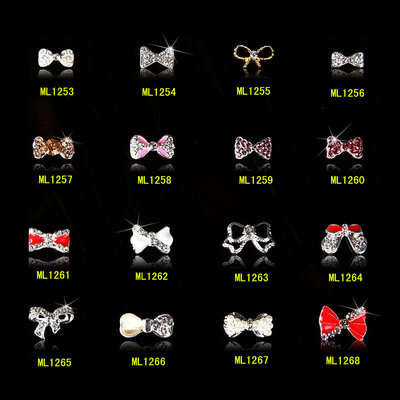 Hot NEW Wholesale Alloy Jewelry 3D Nail Art Jewelry Nail rhinestones Sticker Supplier Number ML1253-1268