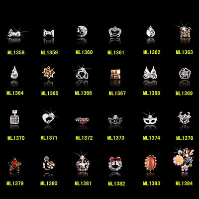 Hot NEW Wholesale Alloy Jewelry 3D Nail Art Jewelry Nail rhinestones Sticker Supplier Number ML1358-1384
