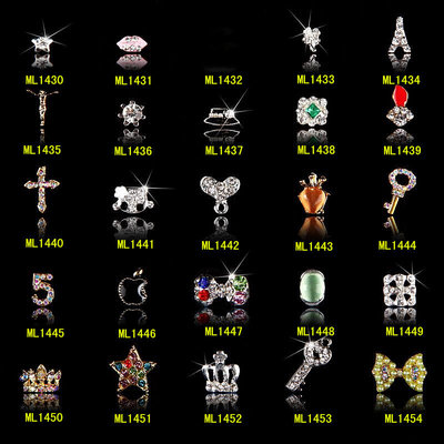 Hot NEW Wholesale Alloy Jewelry 3D Nail Art Jewelry Nail rhinestones Sticker Supplier Number ML1530-1454