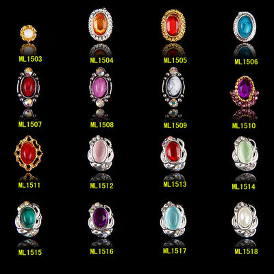 Hot NEW Wholesale Alloy Jewelry 3D Nail Art Jewelry Nail rhinestones Sticker Supplier Number ML1503-1518