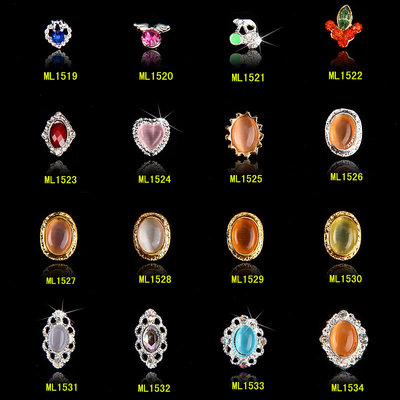 Hot NEW Wholesale Alloy Jewelry 3D Nail Art Jewelry Nail rhinestones Sticker Supplier Number ML1519-1534
