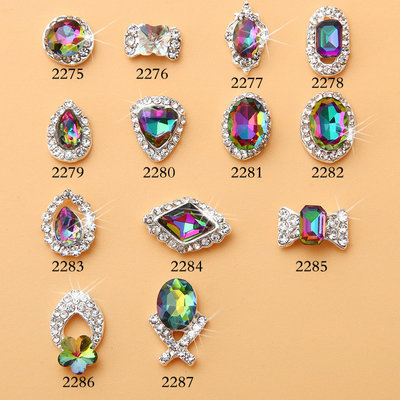 Hot NEW Wholesale Alloy Jewelry 3D Nail Art Jewelry Nail rhinestones Sticker Supplier Number ML2275-2287