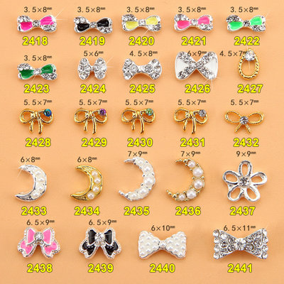 Hot NEW Wholesale Alloy Jewelry 3D Nail Art Jewelry Nail rhinestones Sticker Supplier Number ML2418-2441