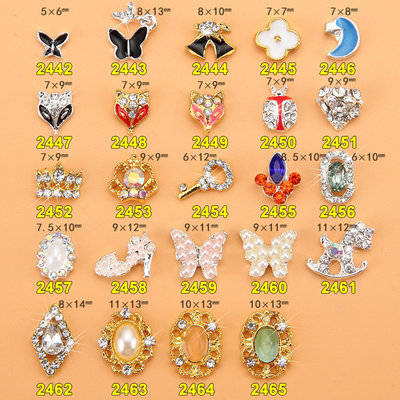 Hot NEW Wholesale Alloy Jewelry 3D Nail Art Jewelry Nail rhinestones Sticker Supplier Number ML2442-2465
