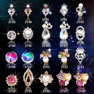 Hot NEW Wholesale Alloy Jewelry 3D Nail Art Jewelry Nail rhinestones Sticker Supplier Number ML2739-2758