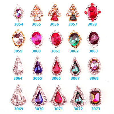 Hot NEW Wholesale Alloy Jewelry 3D Nail Art Jewelry Nail rhinestones Sticker Supplier Number ML3054-3073