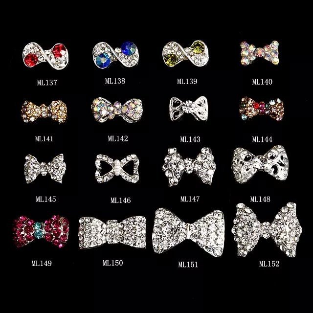 3D Bow SUPERIOR Alloy Jewelry Nail Art Decoration Glitter Rhinestones ML137-152