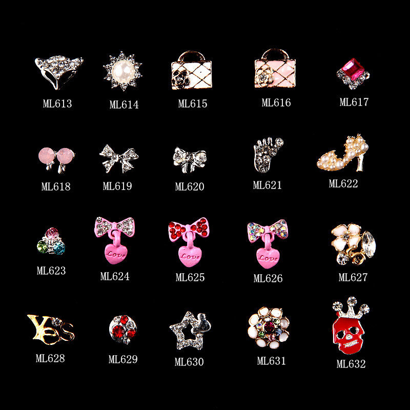 Nail Art Deco Butterfly Alloy Jewelry Multi_color Glitter Rhinestone ML613-632