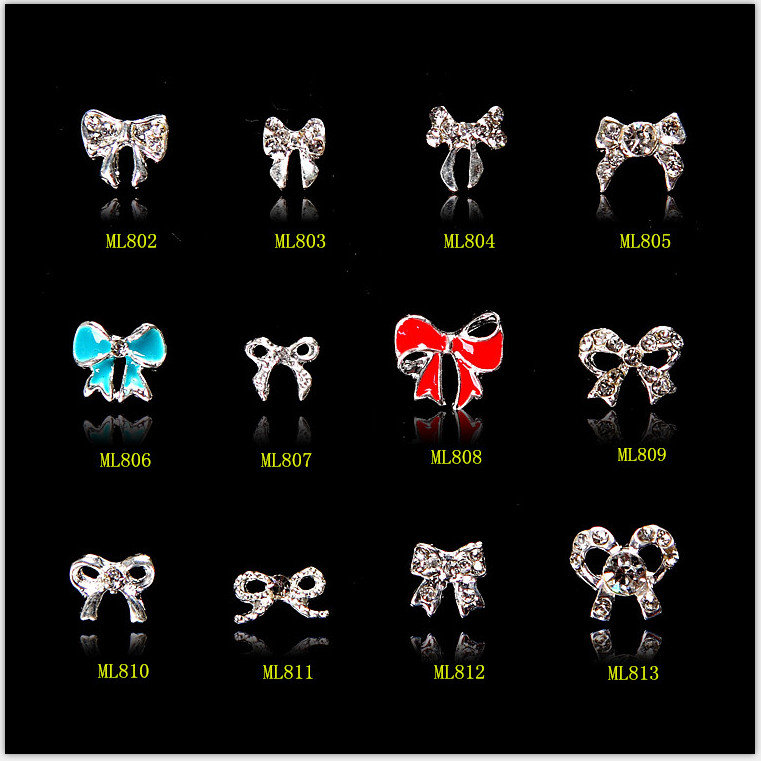 Silver 3D Nail Art Decoration Alloy Jewelry Glitter Rhinestone ML802-813