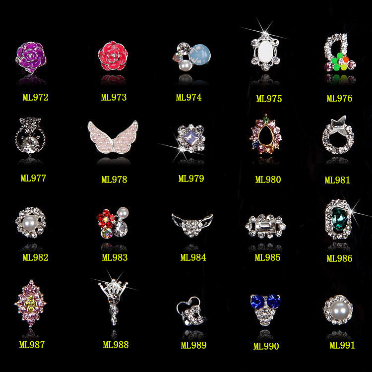 3D Alloy Jewelry Nail Art Decoration Rose Glitter Rhinestone ML972-991