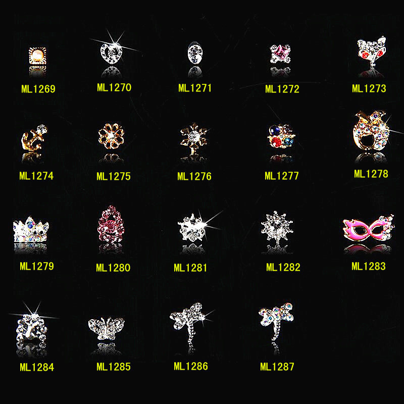 Gold Silver Animals 3D Nail Art Decorations Glitter Charms Nails Jewelry ML1269-1287
