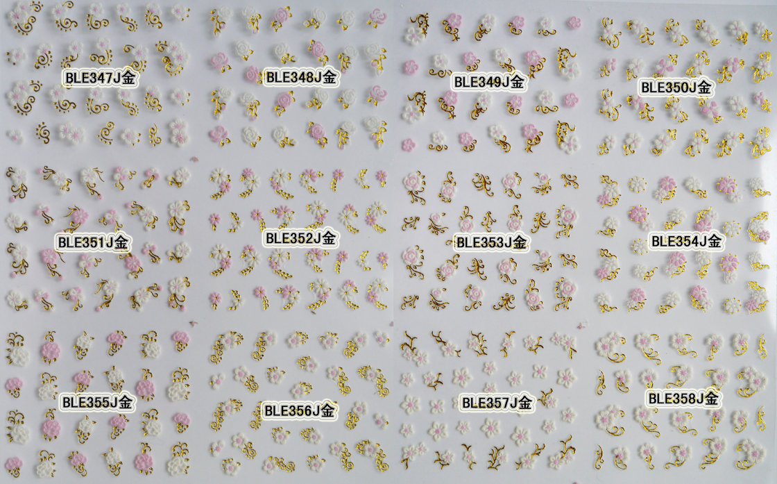 3D nail polish sticker gold outline nail art french nail tips decoration-BLEJ347-358Gold