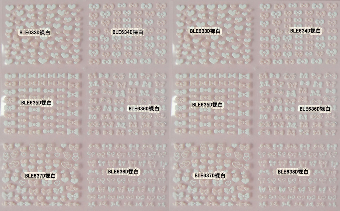 Glitter Colorful Gel butterfly Heart 3D Nail Art Sticker Tip Decal Manicure-BLE639-650D