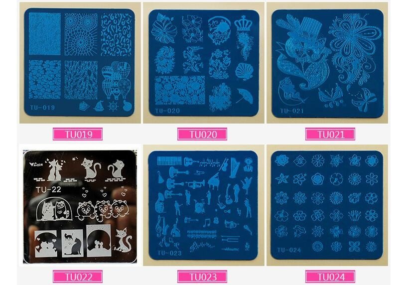 Nail Art - Decorating Stamp Plate, Scraper tool and Nail Stamper TU19-24