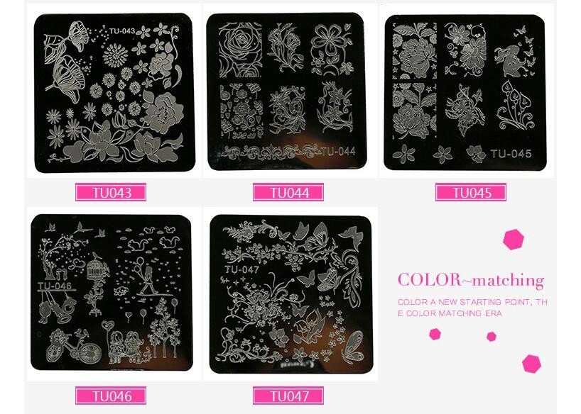 nail art metal stamp stamping plate nails polish lace henna flower floral leaf image desig