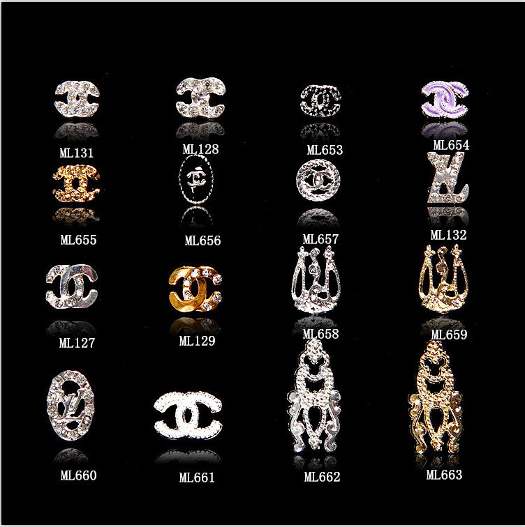 Hot NEW Wholesale Alloy Jewelry 3D Nail Art Jewelry Nail rhinestones Sticker Supplier Number ML653-663
