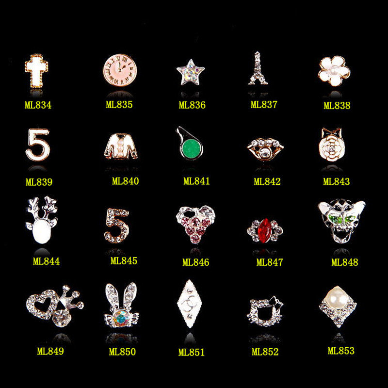 Hot NEW Wholesale Alloy Jewelry 3D Nail Art Jewelry Nail rhinestones Sticker Supplier Number ML834-853