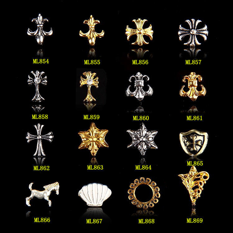 Hot NEW Wholesale Alloy Jewelry 3D Nail Art Jewelry Nail rhinestones Sticker Supplier Number ML854-869