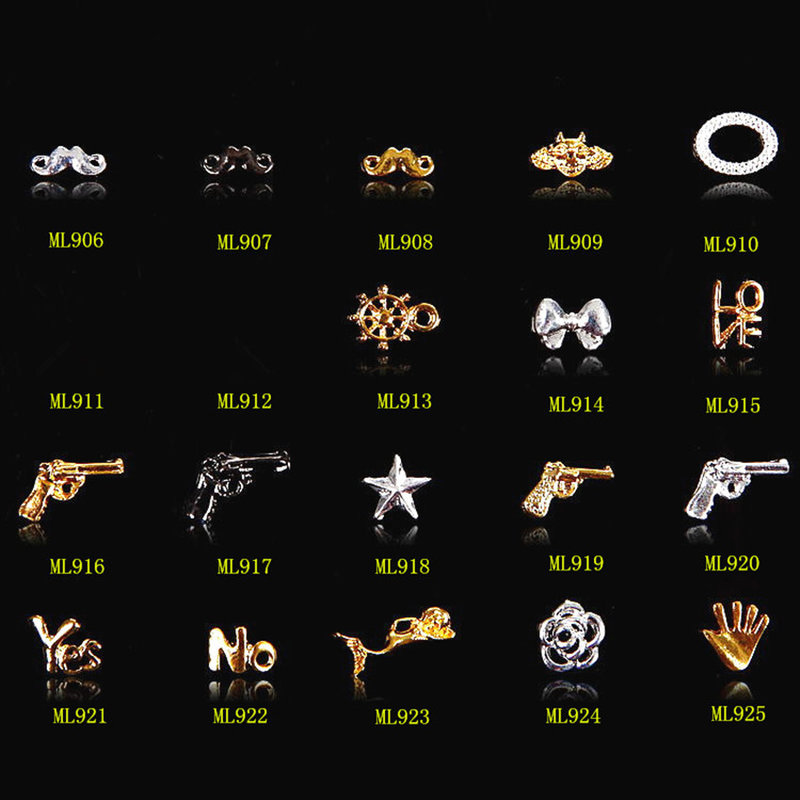 Hot NEW Wholesale Alloy Jewelry 3D Nail Art Jewelry Nail rhinestones Sticker Supplier Number ML906-926