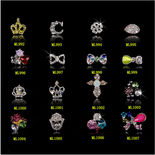 Hot NEW Wholesale Alloy Jewelry 3D Nail Art Jewelry Nail rhinestones Sticker Supplier Number ML992-1007