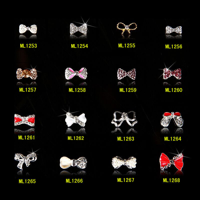 Hot NEW Wholesale Alloy Jewelry 3D Nail Art Jewelry Nail rhinestones Sticker Supplier Number ML1253-1268