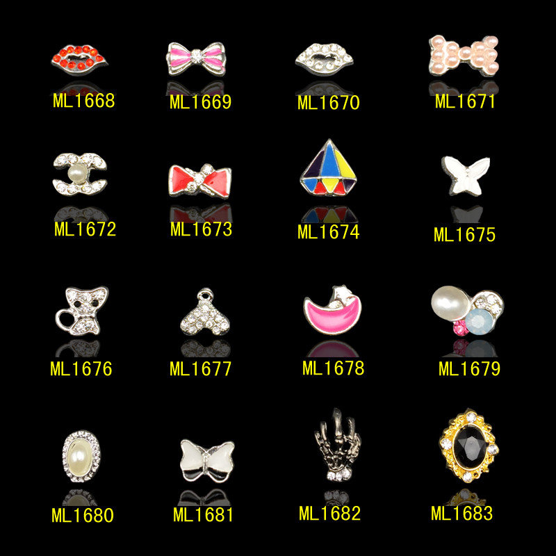 Hot NEW Wholesale Alloy Jewelry 3D Nail Art Jewelry Nail rhinestones Sticker Supplier Number ML1668-1683