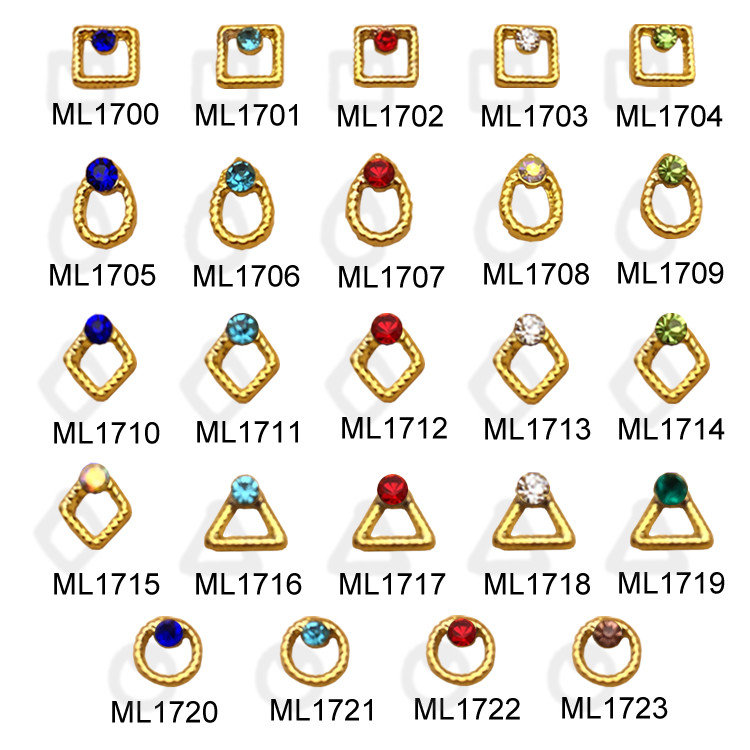 Hot NEW Wholesale Alloy Jewelry 3D Nail Art Jewelry Nail rhinestones Sticker Supplier Number ML1700-1723