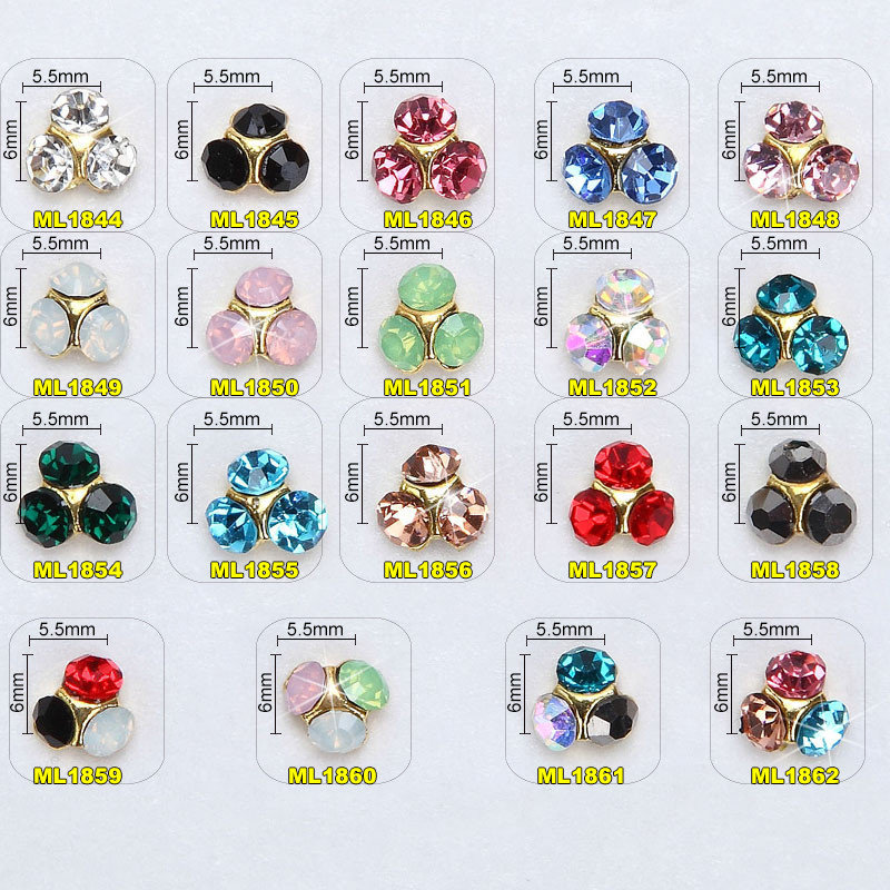 Hot NEW Wholesale Alloy Jewelry 3D Nail Art Jewelry Nail rhinestones Sticker Supplier Number ML1844-1862