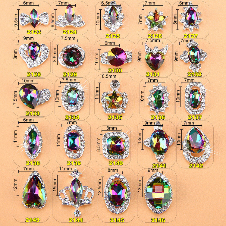 Hot NEW Wholesale Alloy Jewelry 3D Nail Art Jewelry Nail rhinestones Sticker Supplier Number ML2123-2146