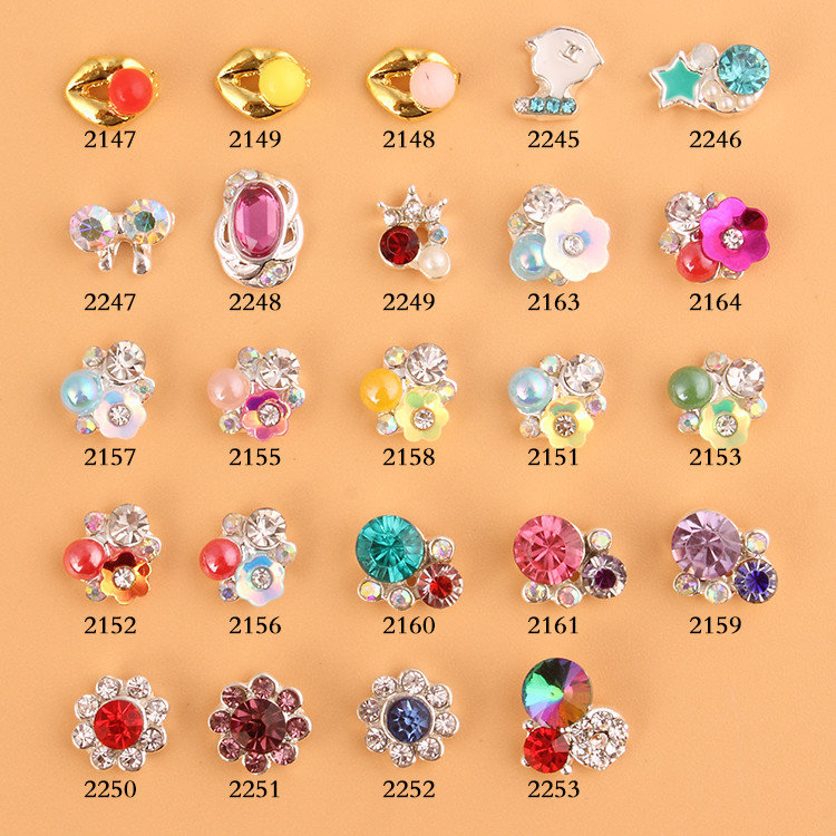 Hot NEW Wholesale Alloy Jewelry 3D Nail Art Jewelry Nail rhinestones Sticker Supplier Number ML2147-2253