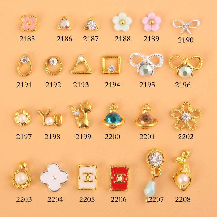 Hot NEW Wholesale Alloy Jewelry 3D Nail Art Jewelry Nail rhinestones Sticker Supplier Number ML2185-2208