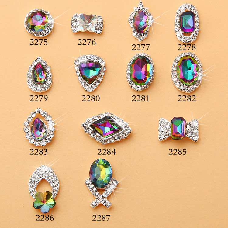 Hot NEW Wholesale Alloy Jewelry 3D Nail Art Jewelry Nail rhinestones Sticker Supplier Number ML2275-2287